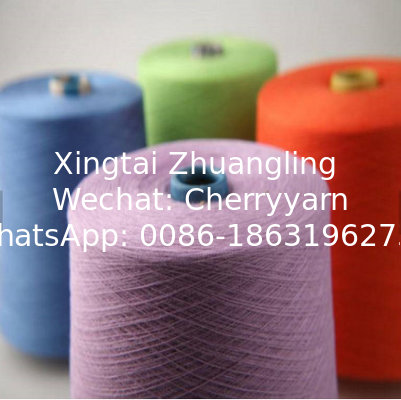 Factory supply 12-40s hot sale dyed raw white spun polyester yarn from China