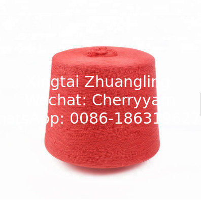 Factory supply 12-40s hot sale dyed raw white spun polyester yarn from China