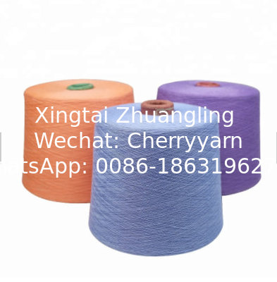 Factory supply 12-40s hot sale dyed raw white spun polyester yarn from China