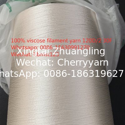 Bright color raw white 120D/2 30F 100% viscose rayon filament yarn from China
