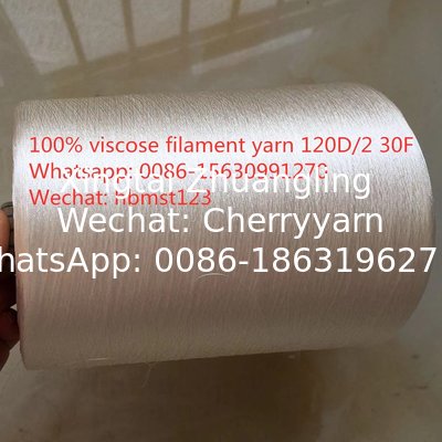 Bright color raw white 120D/2 30F 100% viscose rayon filament yarn from China