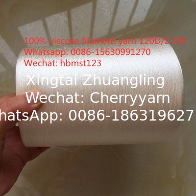 Bright color raw white 120D/2 30F 100% viscose rayon filament yarn from China