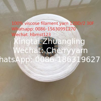 Bright color raw white 120D/2 30F 100% viscose rayon filament yarn from China