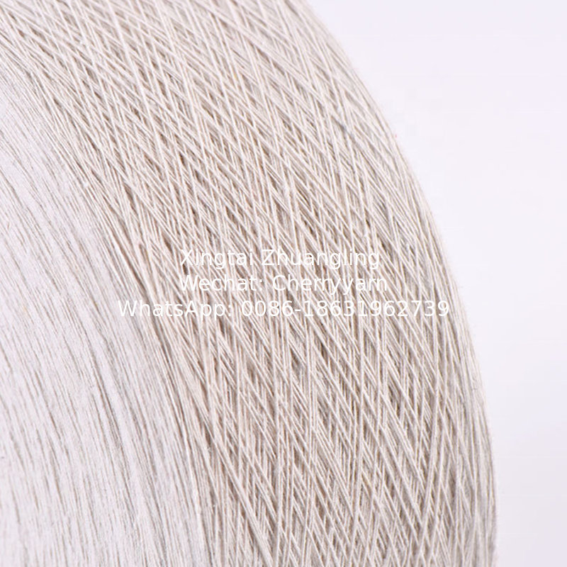 Ne10s/1 50%cotton 50%polyester of grey open end recycled cotton carpet yarn