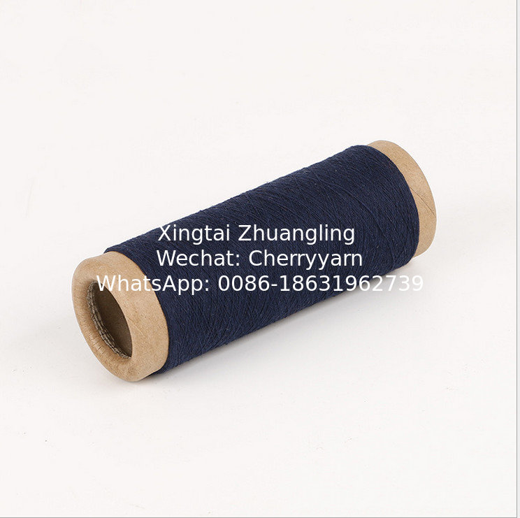 Factory price solid color Nm 6/1 dyed color carpet yarn cotton blended yarn