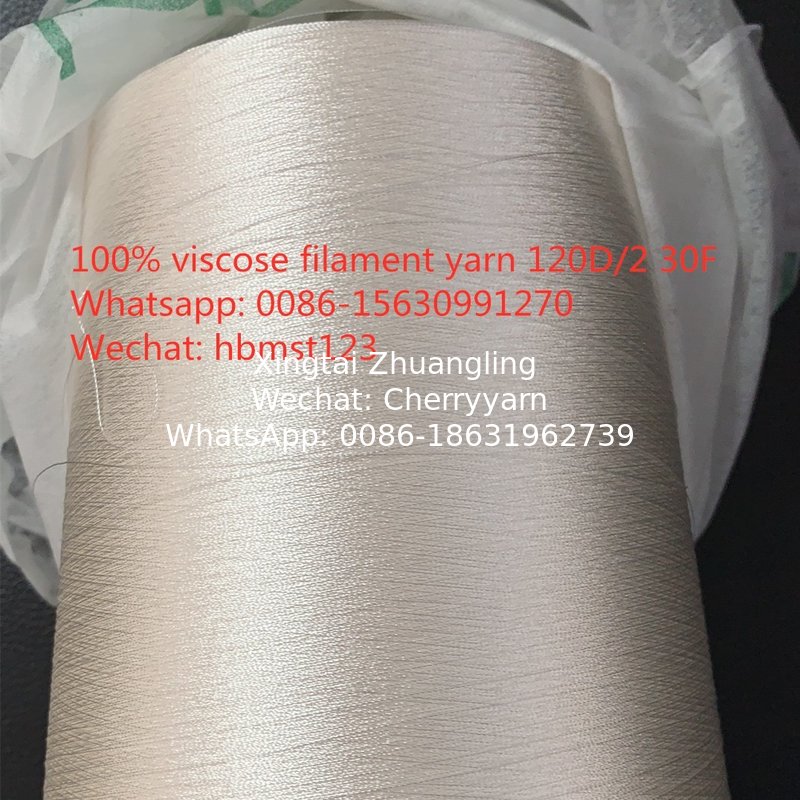 Bright color raw white 120D/2 30F 100% viscose rayon filament yarn from China