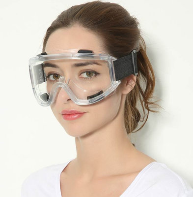Anti-Fog Protective Safety Glasses Clear Lens Wide-Vision Adjustable Chemical Splash Eye protective Soft Lightweight Eye