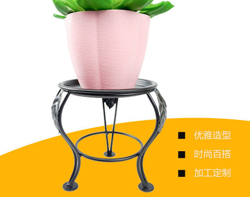 Small black metal flower stand, single floor, Floor racks, single shelf floral pot, MINI desk flower stand