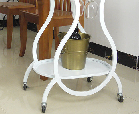 dining trolley, metal trolley with castors, light trolley, handle trolley, restaurant trolley, Minin trolley