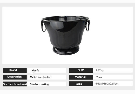Metal powder coating Wine Bottle Cooler Drink Chiller Champagne Ice Bucket Bar Tools, wine cooler, open mouth, black