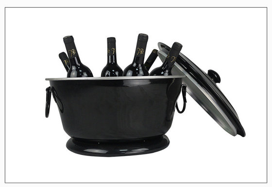 MZY3008  double layer cover for European style high grade ice wine bucket, black powder coating for freezing wine