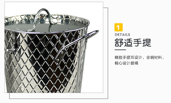 Ice Bucket Handmade stainless steel bucket, cooler with lids, mirror polishing surface, large roomy space