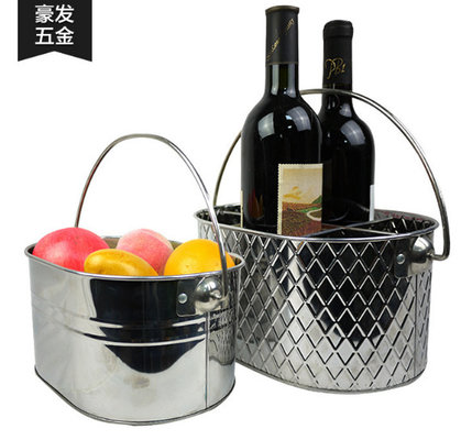 Stainless steel Ice Tools & Buckets, cooler for bar, freezing wine holder, ice better, drinks tub ,Six - lattice wine