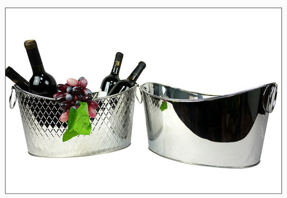 champagne wine bottle ice cooler oval shape ice bucket  stainless steel
