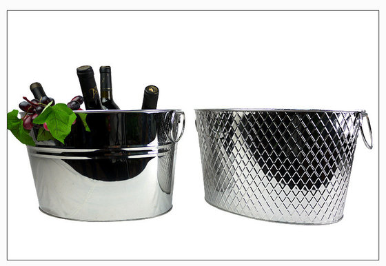 good quality and cheap stainless steel/metal ice bucket/wine cooler/beer tube with ears in colorful
