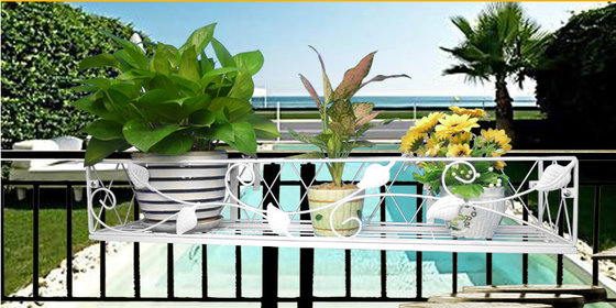 double Side Metal Flower Plant Holder Balcony Flower Hanging Rack, balcony rack