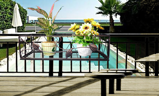 Cost Price Customized Color Plant Flower Pot Rack Metal Display Shelf Hang On The Balcony