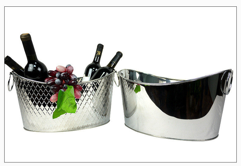 champagne wine bottle ice cooler oval shape ice bucket  stainless steel