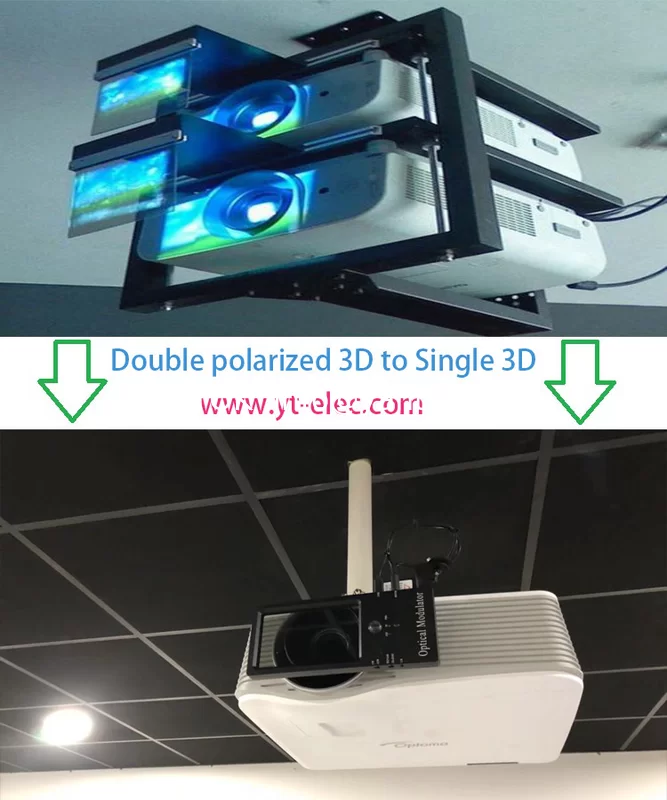 Double polarized 3D to Single 3D Polarized Modulator Compatible With All DLP 3D Projector YT-PS600H