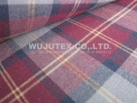 China 100% Cotton Yarn Dyed Fabric, Twill Weave, Check Brushed Cloth supplier