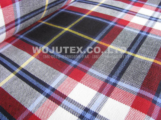 China Competitive Price 180g/sm Twill Peached Plaid Cotton Yarn Dyed Fabric for T Shirt supplier