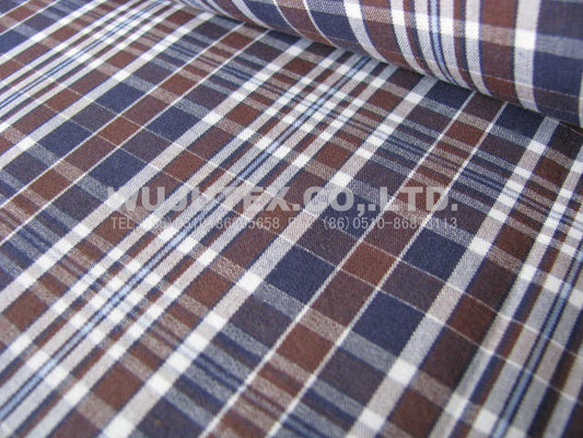 China Competitive Price 100% Cotton Yarn Dyed Fabric , plain weave plaid 145 /147cm width supplier