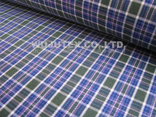 China Cotton Wool Yarn Dyed, Twill Weave, Check Fabric with Liquid Ammonia Finish supplier