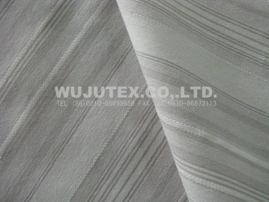 China Beige / Grey Twill Weave Cotton Nylon Fabric Spandex , Yarn Dyed Stripe supplier