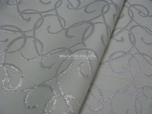 China Ladies Fashion 240gsm Poly Cotton Silver Lurex Jacquard Woven Fabric for Clothes supplier