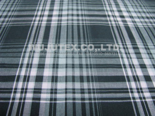 Stable Quality 100% Organic Cotton Yarn Dyed Fabric Plain Weave Plaid Shirt Fabric supplier