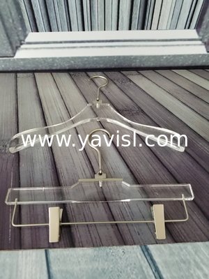 YAVIS clear acrylic hanger, luxury hanger, lucite hanger, plexiglass hanger, perspex hanger, high-end hanger
