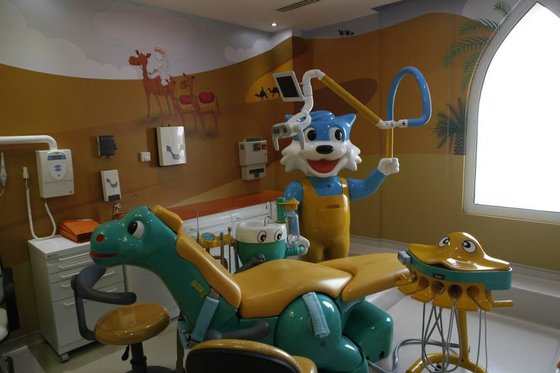China 2016 best cartoon kids clinic with blue cat dental equipment dental device supplier
