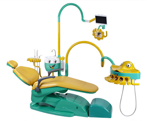 China Clinic dental chair sutable for kids and adult dental products with green chair supplier