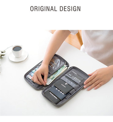 Large Travel Passport Bag Overseas Travel Document Bag Bag Clutch Waterproof Dustproof Portable Card Holder Wallet