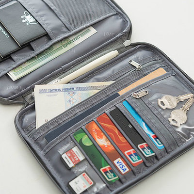 Large Travel Passport Bag Overseas Travel Document Bag Bag Clutch Waterproof Dustproof Portable Card Holder Wallet