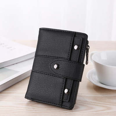 Wallet Spring Summer 2021 Short Retro Frosted Ladies Student Tri-fold Small Wallet Willow Stud Buckle Wallet