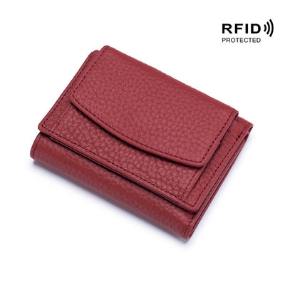 Small Wallet Women's Genuine Leather Japanese-style Cloth Rfid Coin Bag Wallet Women's Mini Wallet Short Purse