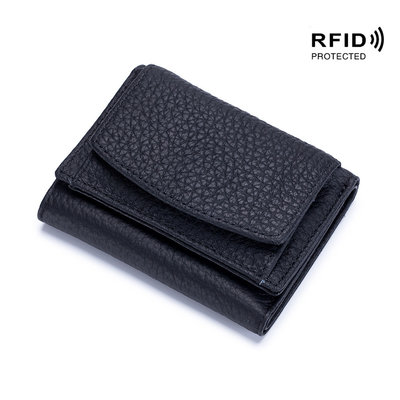 Small Wallet Women's Genuine Leather Japanese-style Cloth Rfid Coin Bag Wallet Women's Mini Wallet Short Purse