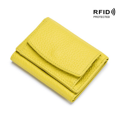 Small Wallet Women's Genuine Leather Japanese-style Cloth Rfid Coin Bag Wallet Women's Mini Wallet Short Purse