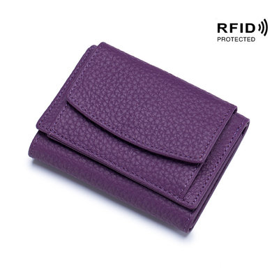 Small Wallet Women's Genuine Leather Japanese-style Cloth Rfid Coin Bag Wallet Women's Mini Wallet Short Purse