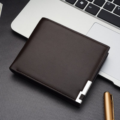 Wallet Men's Short Iron Edge Korean Youth Men's Horizontal Wallet Trend Card Holder