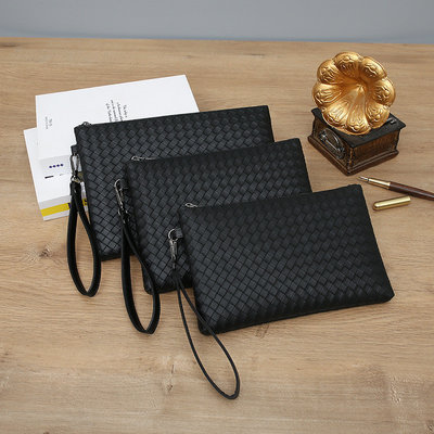 Clutch Bag Men's Woven Large-capacity Soft Leather Handbag Envelope Bag Trendy Business Men's Bag