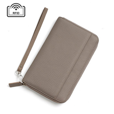 Wallet Long Women's Leather Passport Bag Large-capacity Card Slot Passbook Bag Zipper Account Book Wallet Rfid