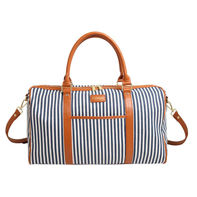 Canvas Travel Bag Korean Striped Travel Bag Fashion One Shoulder Crossbody Luggage Bag Portable Fitness Yoga Bag