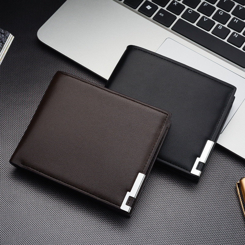 Wallet Men's Short Iron Edge Korean Youth Men's Horizontal Wallet Trend Card Holder