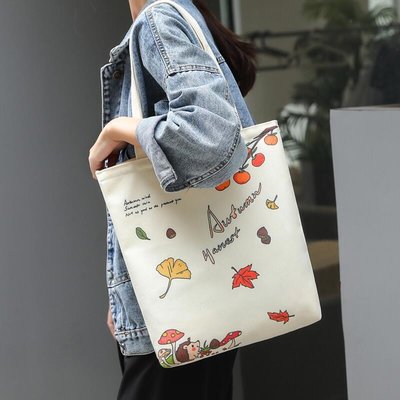 Canvas Bag Schoolgirl Cartoon Tote Bag Summer Handbag Large Capacity Canvas Bag Manufacturer
