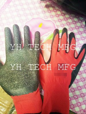 13G polyester gloves Latex coated crinkle,protective work glove,glove,gloves,protected glove,coated,dipped