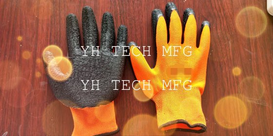 13G polyester gloves Latex coated crinkle,protective work glove,glove,gloves,protected glove,coated,dipped
