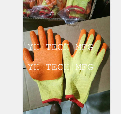 10G Cotton Knitted Gloves With Latex Coated Crinkle,Protective Work Glove,Glove,Gloves,Protected Glove,Coated,Dipped