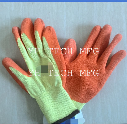 10G Cotton Knitted Gloves With Latex Coated Crinkle,Protective Work Glove,Glove,Gloves,Protected Glove,Coated,Dipped